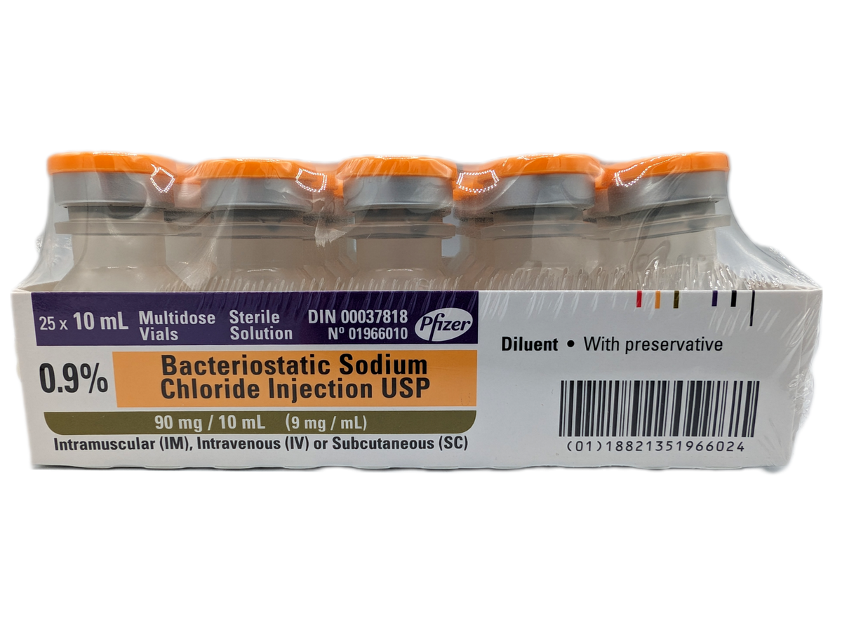 Saline 0.9% Bacteriostatic 10ml Vial - Canadian Medical Supply