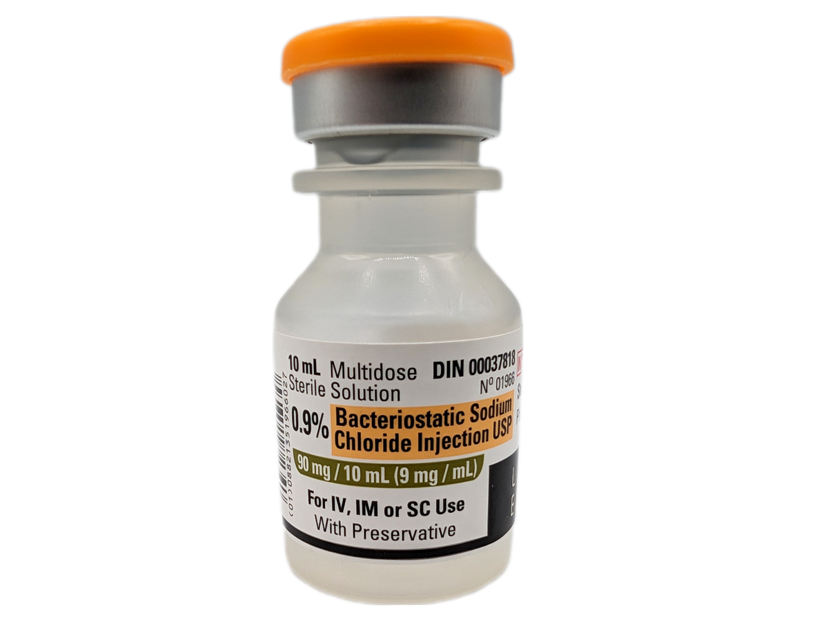 Saline 0.9% Bacteriostatic 10ml Vial - Canadian Medical Supply