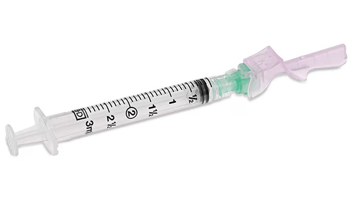 3ml BD Syringe Luer Lok with 21G x 1" Eclipse Safety Needle