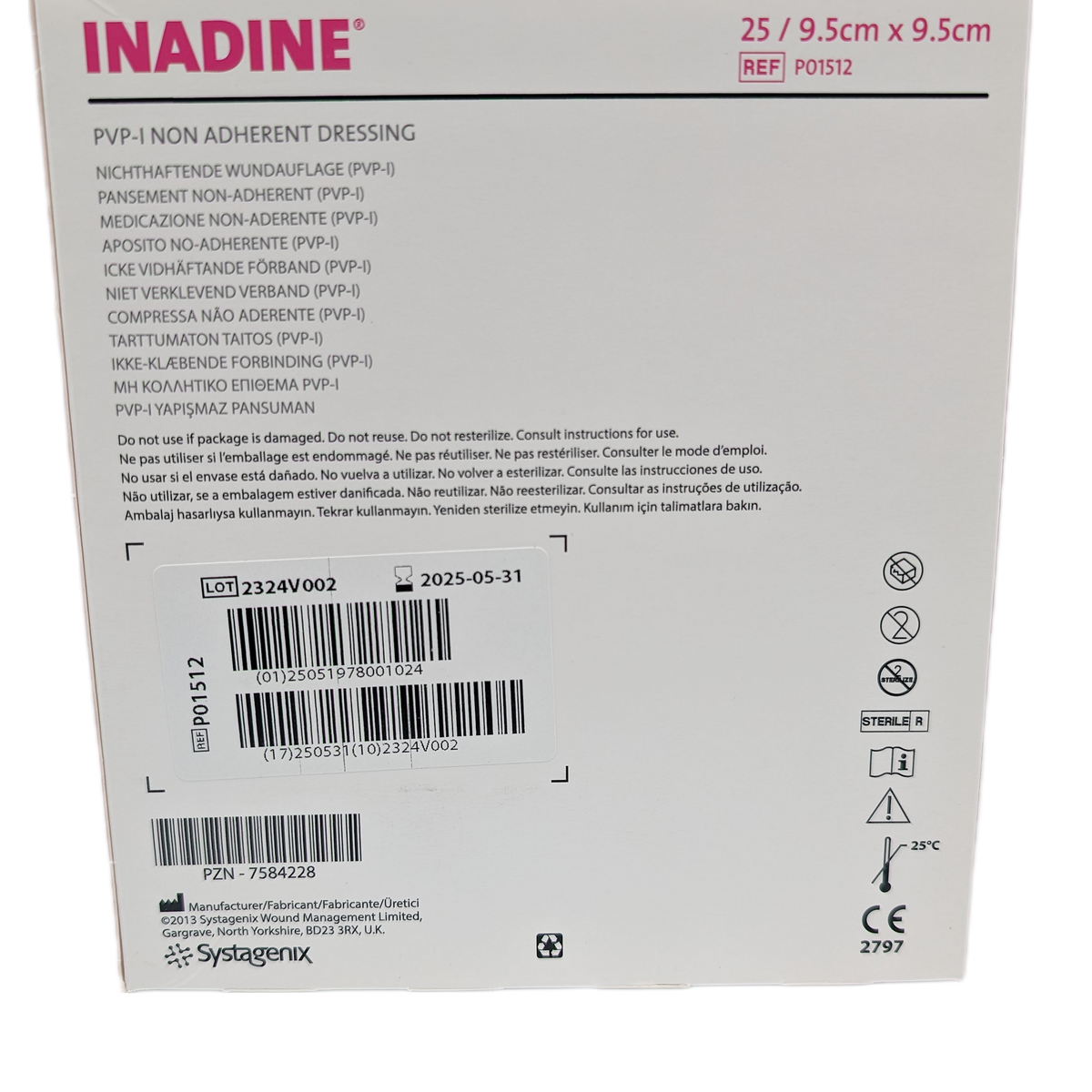 INADINE 9.5cm x 9.5cm PVP-I Non Adherent Dressing 25 / Box