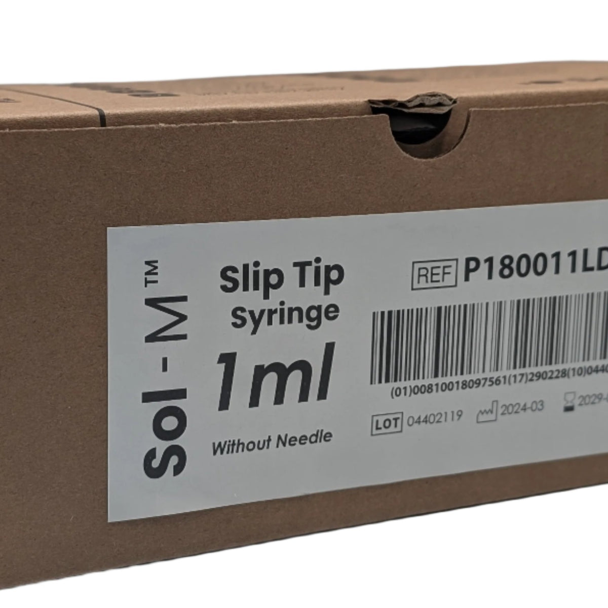 SOL-M 1ml Slip Tip Syringe w/o needle (low dead space)