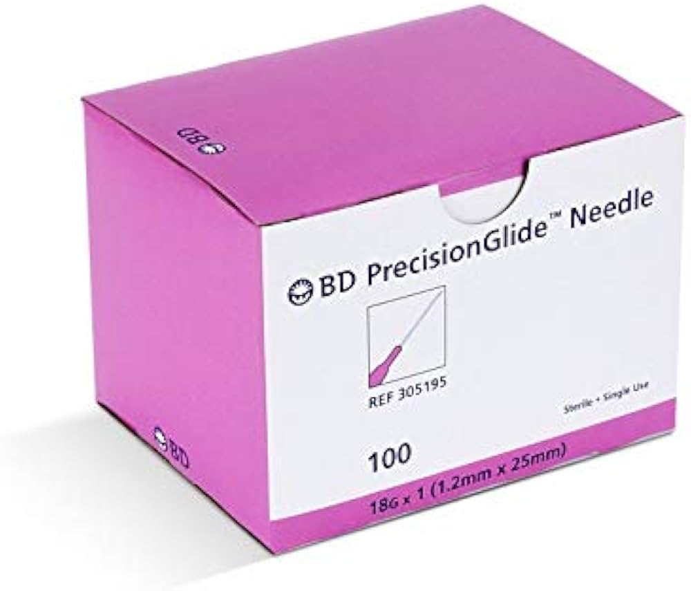 18G x 1.0" BD PrecisionGlide Needle
