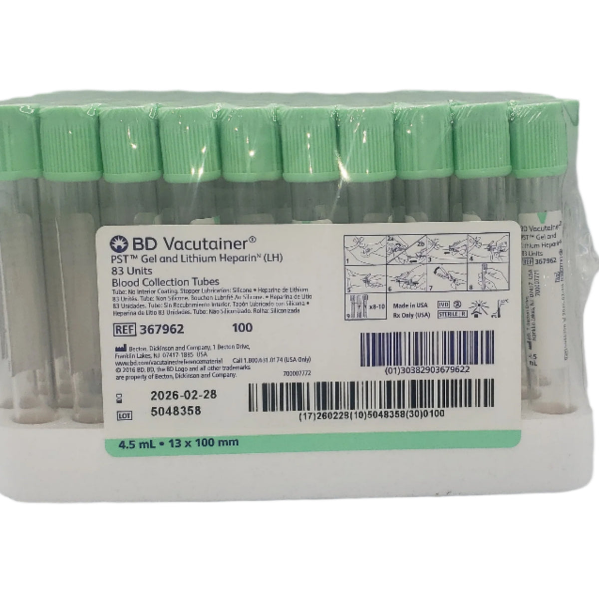 BD 367962 Vacutainer Plus PST Plasma Tube 4.5ml