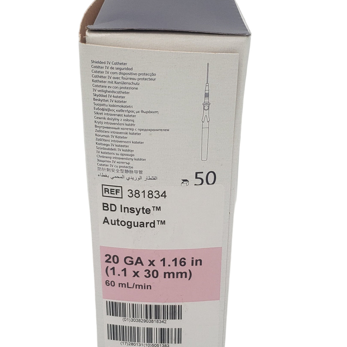 BD 381834 Insyte Autoguard Catheter 20G x 1.16"