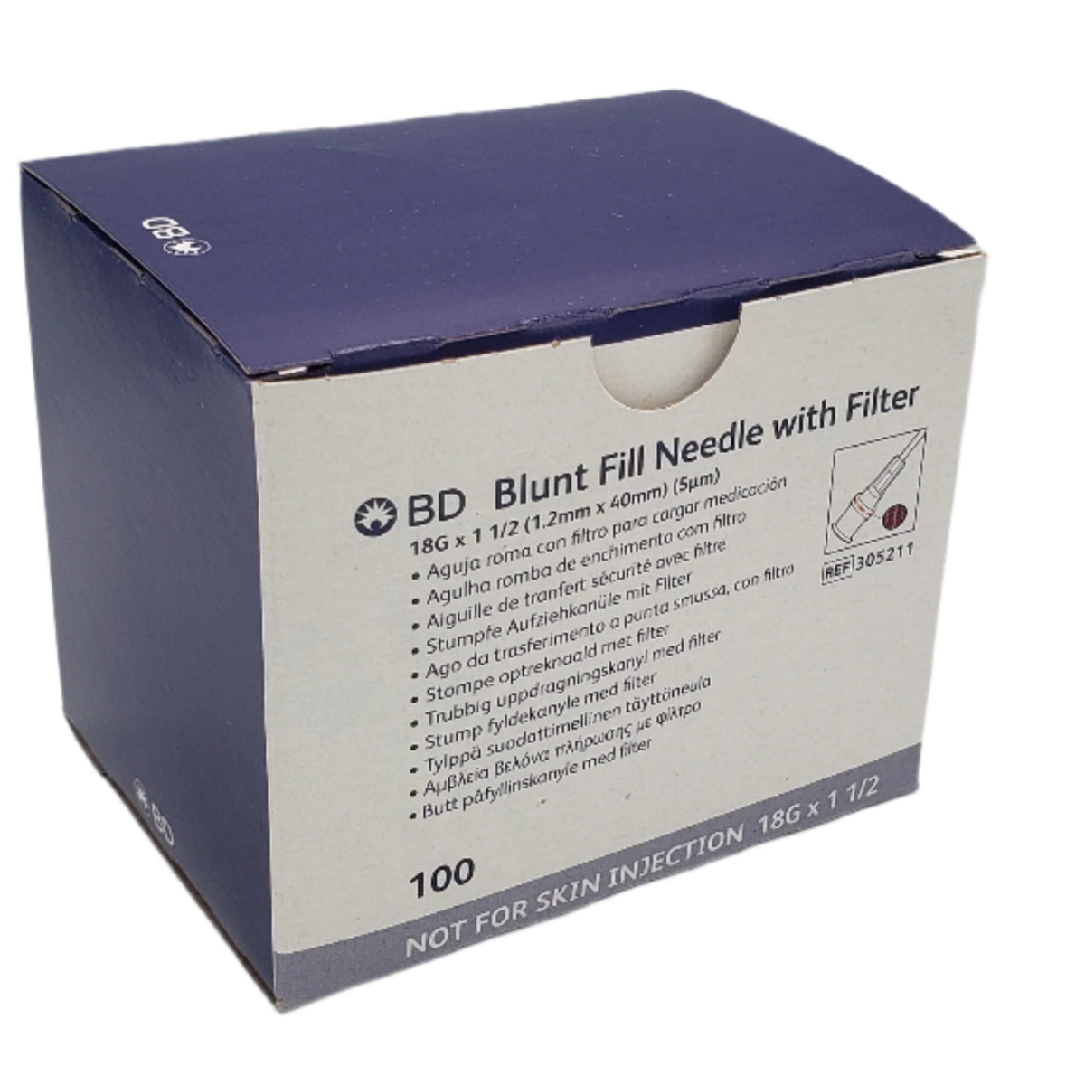 BD 305211 Nokor™ Blunt Filter Needle 18g x 1.5"
