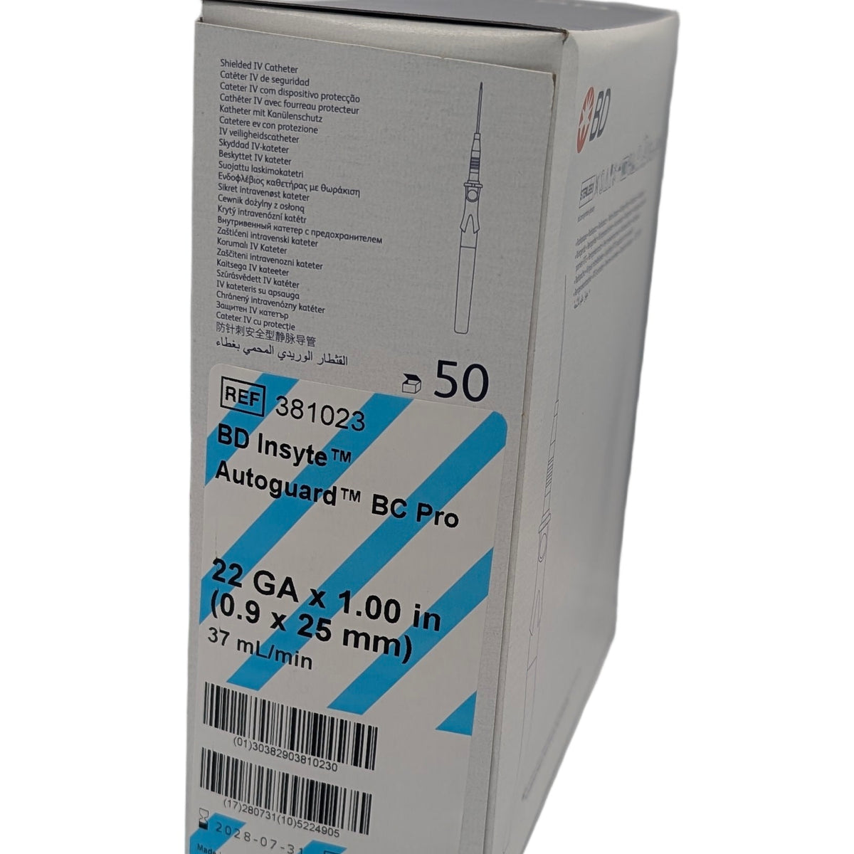 BD 381023 Insyte Autoguard BC Pro Catheter, 22G x 1"