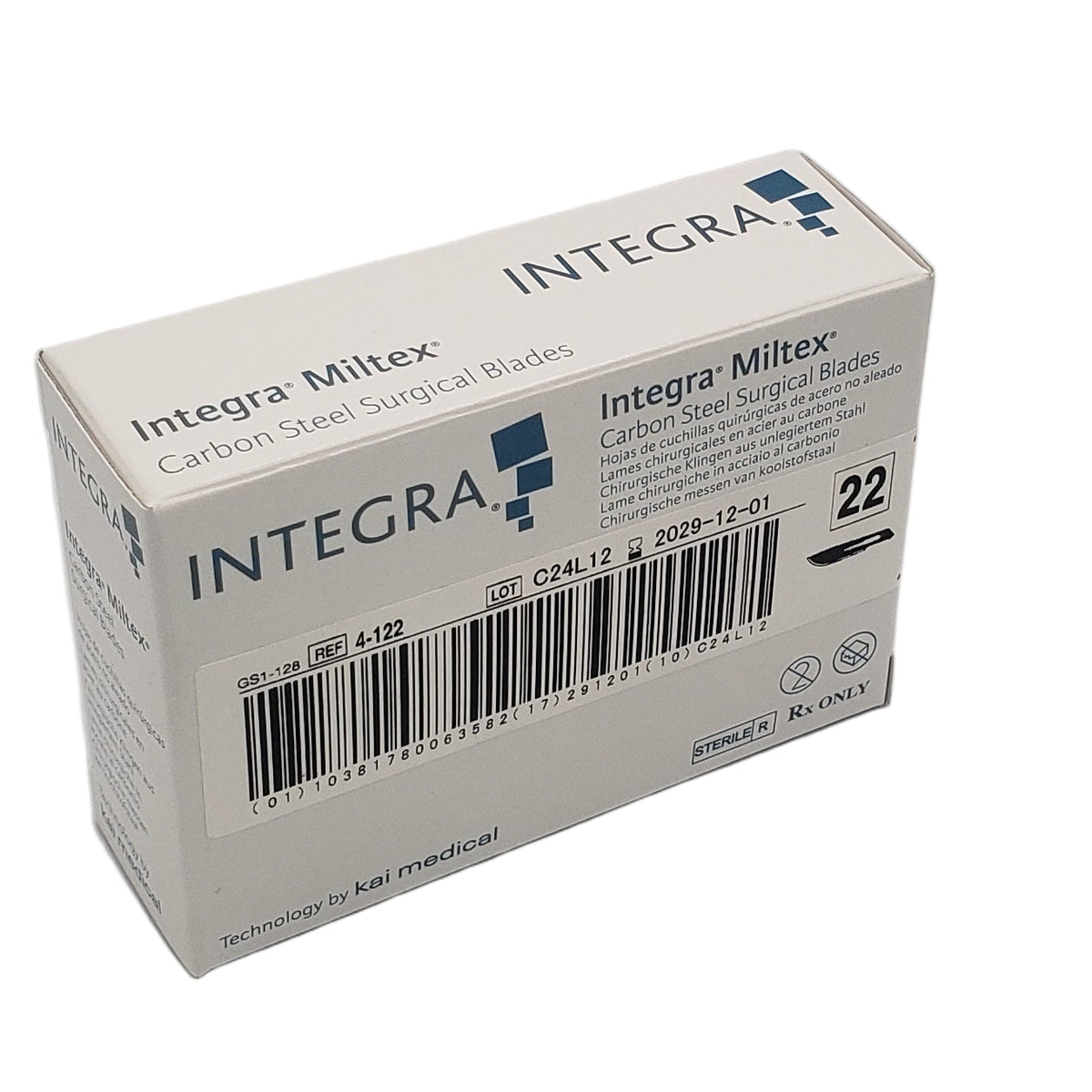 Integra Miltex 4-122 Carbon Steel Surgical Blades #22