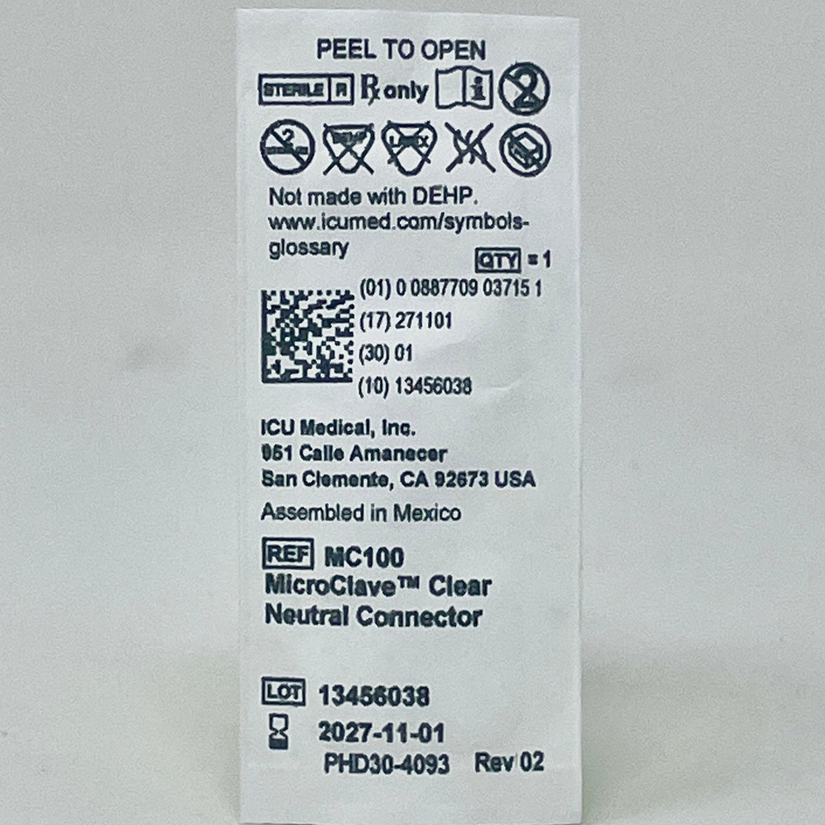 ICU Medical MicroClave Clear Neutral Connector
