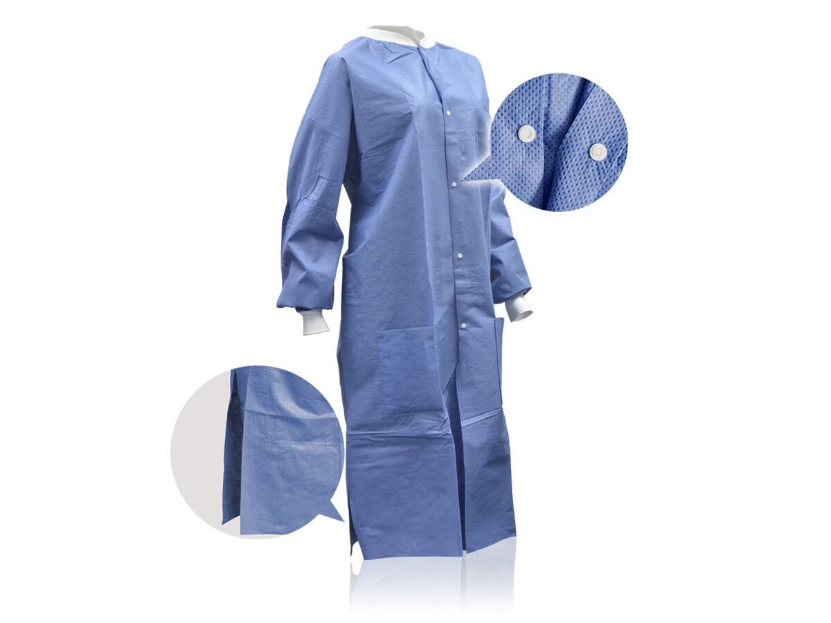 Medicom SafeWear™ Disposable High Performance Lab Coat, Deep Blue, 12/