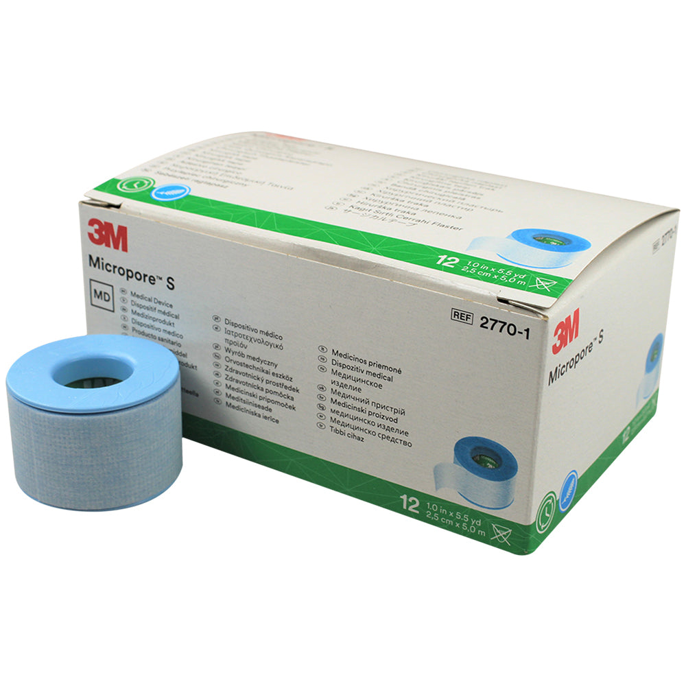 3M Micropore Kind Removal Tape Sensitive Skin Blue | 1" × 5 yd | Box 12 ...