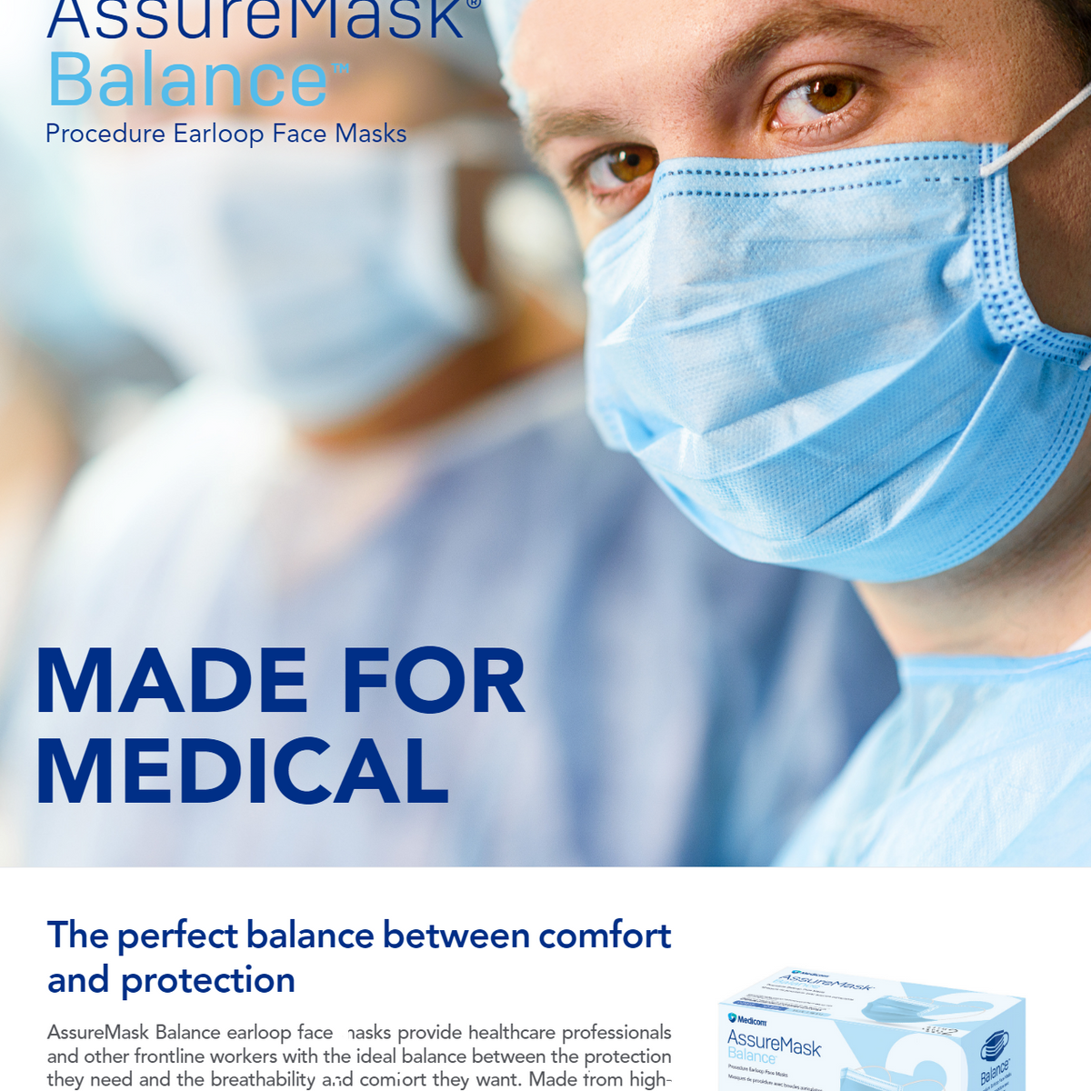 Medicom AssureMask Balance Level 2 Mask Blue