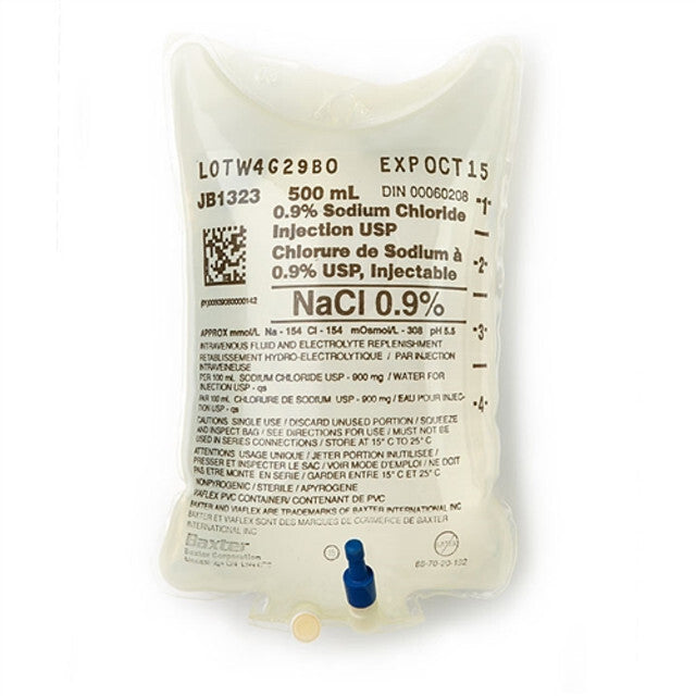 Baxter Normal Saline 500ml IV Bag